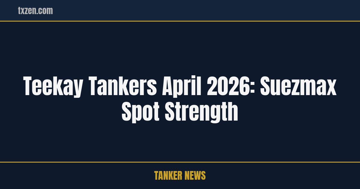 Teekay Tankers TNK News April 2026: Suezmax Spot Strength and the Q1 ...