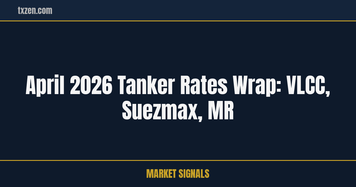 April 2026 Tanker Rates Wrap: VLCC, Suezmax, MR